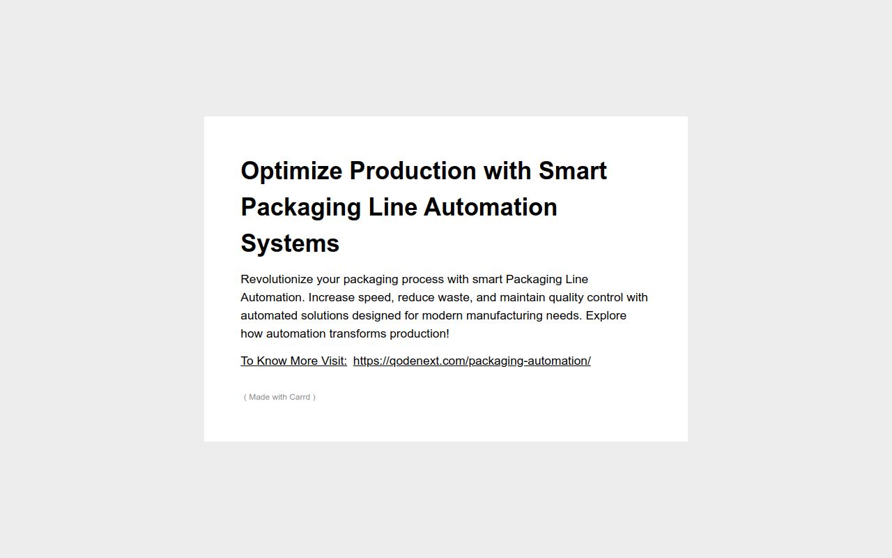 Optimize Production with Smart Packaging Line Automation Systems